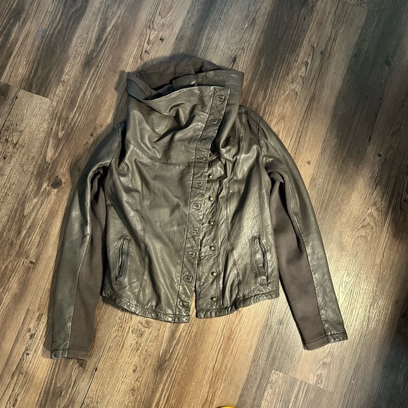 All Saints | Jackets & Coats | All Saints Dark Brown Leather Cowlneck Jacket | Poshmark